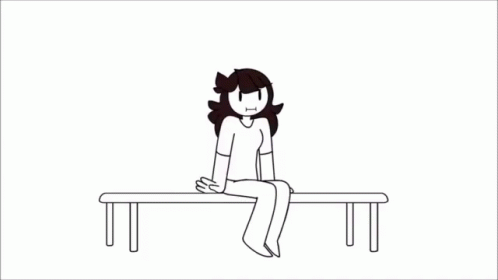 Cartoon Sketch Sitting At Bench GIF | GIFDB.com