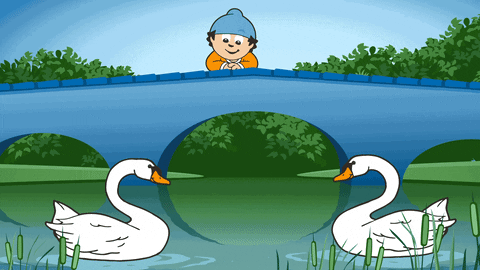 Cartoon Swan Heart GIF | GIFDB.com