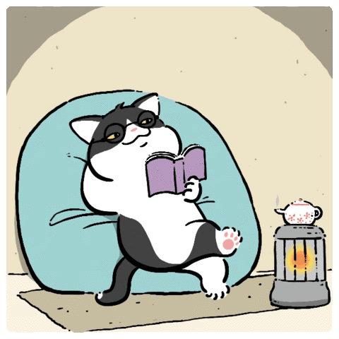 Cat Chilling With A Book GIF | GIFDB.com