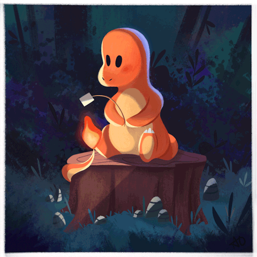 Charmander Cooks Marshmallow GIF | GIFDB.com