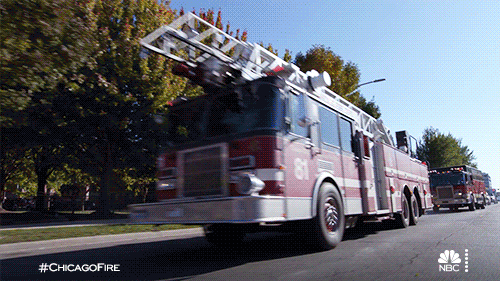 Chicago Fire Car Trucks Driving Rescue Team GIF | GIFDB.com