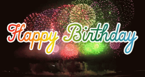 Colorful Happy Birthday Fireworks GIF | GIFDB.com