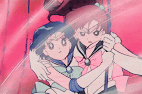 Cool Sailor Jupiter Saving Mercury GIF | GIFDB.com
