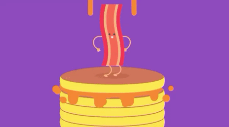Creative Cartoon Pancakes Cute Bacon Syrup GIF | GIFDB.com