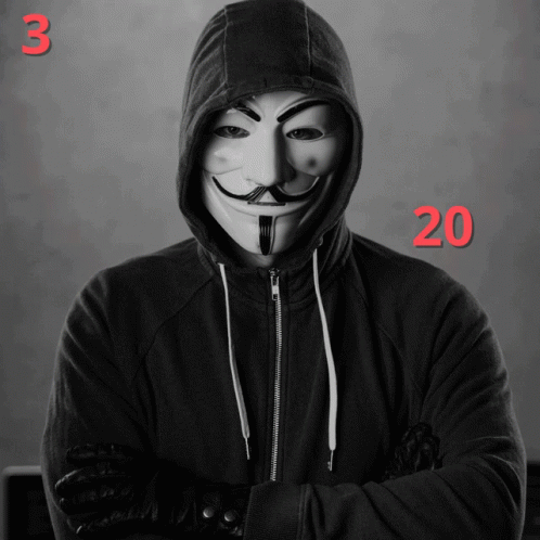 Creepy Anonymous Hacker Stare Numbers No Emotion GIF | GIFDB.com