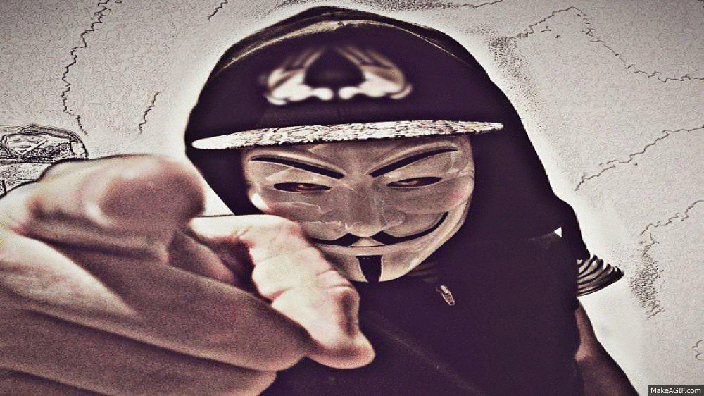 Creepy Scary Anonymous Hacker Laser Eyes