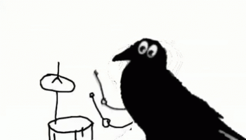 Crow Drums Ba Dum Tsss GIF | GIFDB.com