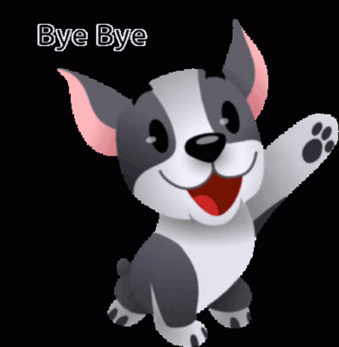 Cute Animated Dog Bye Bye GIF | GIFDB.com