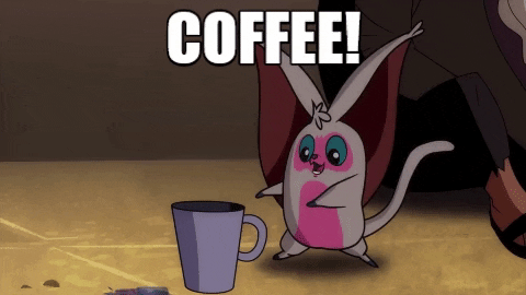 Cute Bat Needs Coffee GIF | GIFDB.com