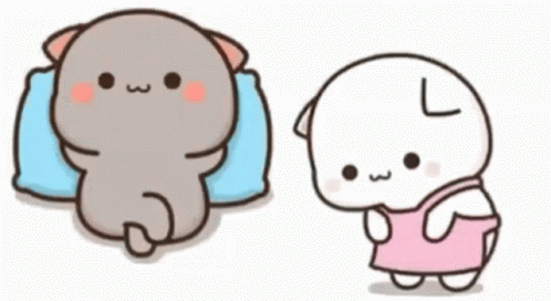 Cute Cartoon Peach Cat Bowing GIF | GIFDB.com