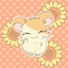 Cute Happy Dancing Hamtaro Sunflower GIF | GIFDB.com