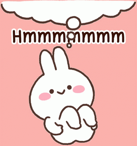 Cute Molang Rabbit Hmm GIF | GIFDB.com