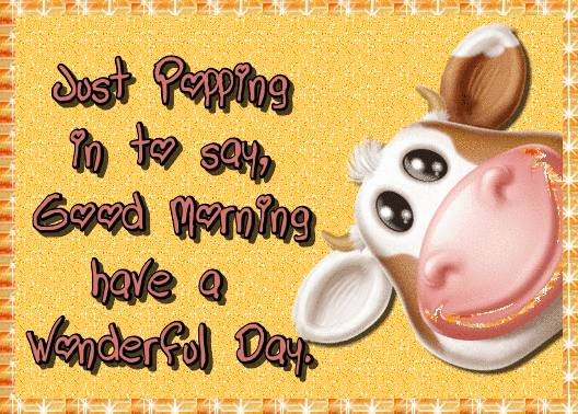 Cute Peeking Cow Good Morning Design GIF | GIFDB.com