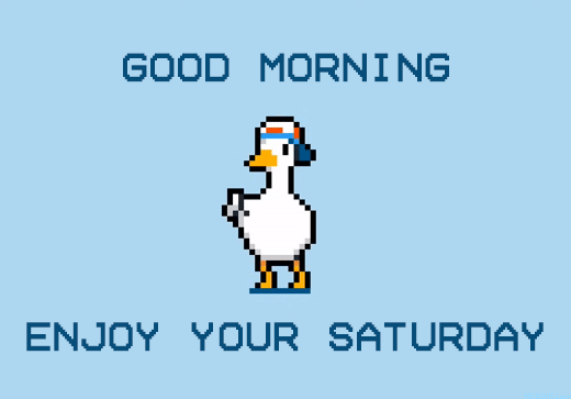 Cute Pixelated Duckling Good Morning Twerk