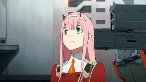 Cute Thinking Zero Two GIF | GIFDB.com
