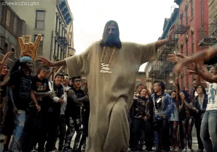 Dancing Jesus Crowd Cheer Holy Week Celebration GIF | GIFDB.com