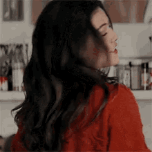 Danielle Campbell Looking Back And Smiling GIF | GIFDB.com
