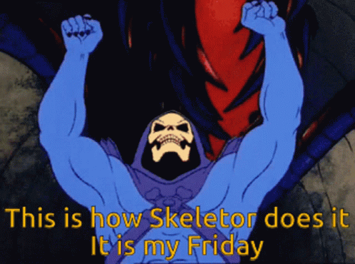 Demon Skeletor Celebrating It's My Friday GIF | GIFDB.com