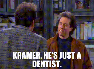 Dentist Jerry Seinfeld Kramer Scene GIF | GIFDB.com