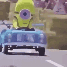 Despicable Me Minions Costume Driving Funny Car GIF | GIFDB.com