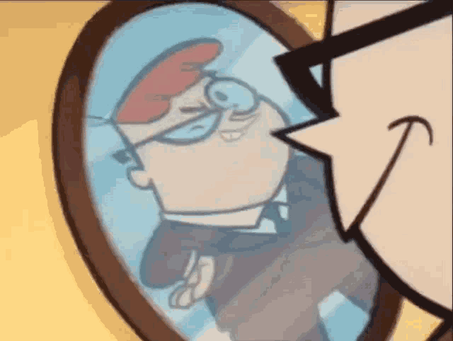 Dexter's Laboratory Dexter Mirror Wink GIF | GIFDB.com