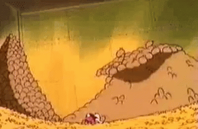 Disney Scrooge Mcduck Running Away From Money Wave GIF | GIFDB.com
