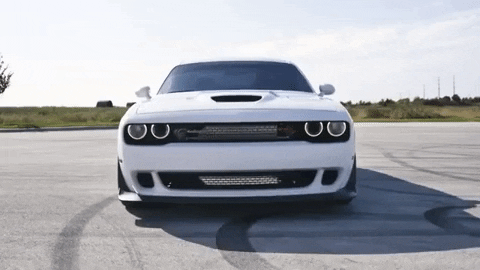 Dodge Challenger 2019 Widebody White GIF | GIFDB.com