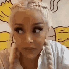 Doja Cat Bored White Hair Braid GIF | GIFDB.com