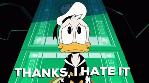 Donald Duck Thanks I Hate It Sad Reaction GIF | GIFDB.com