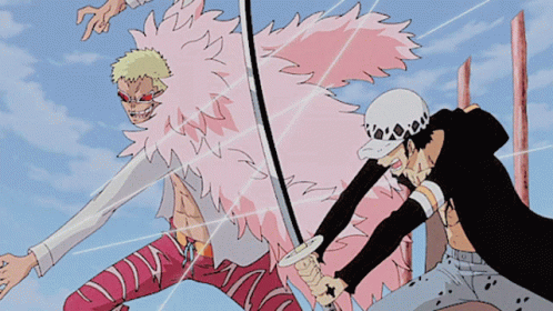Donquixote Doflamingo Fighting Against Trafalgar Law GIF | GIFDB.com