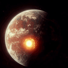 Earth Exploding Red Burning Planet Fire GIF | GIFDB.com