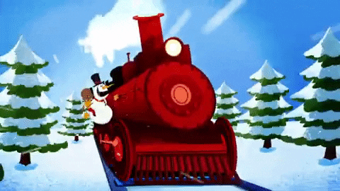 Ella Fitzgerald Frosty Train Clinging GIF | GIFDB.com