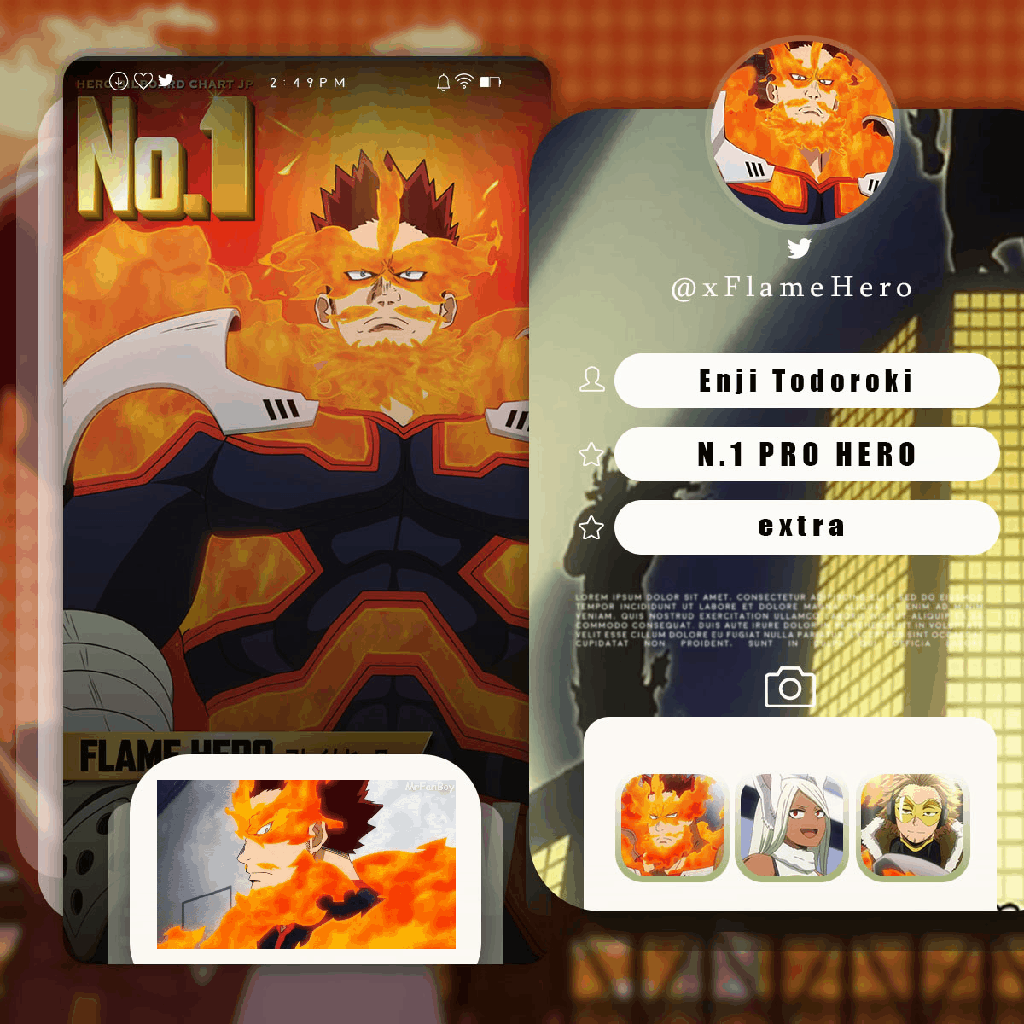 Endeavor Hero Academia Infor Card GIF | GIFDB.com