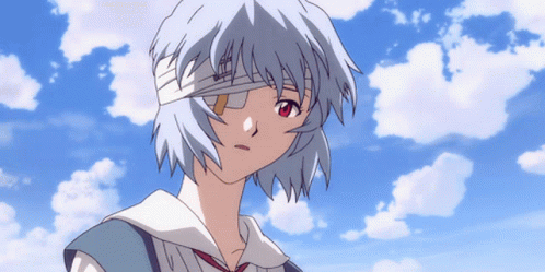 Evangelion Rei Eye Patch GIF | GIFDB.com