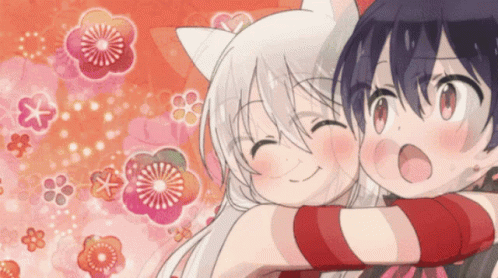 Expressive Girl Anime Cuddle GIF | GIFDB.com