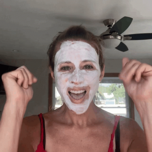 Facial Mask Yay Nice Awesome Cheering GIF | GIFDB.com
