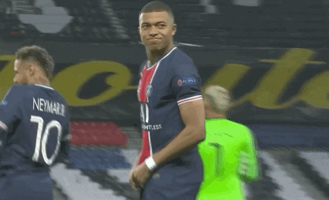 Footballer Kylian Mbappe Nodding Awkward Smile GIF | GIFDB.com