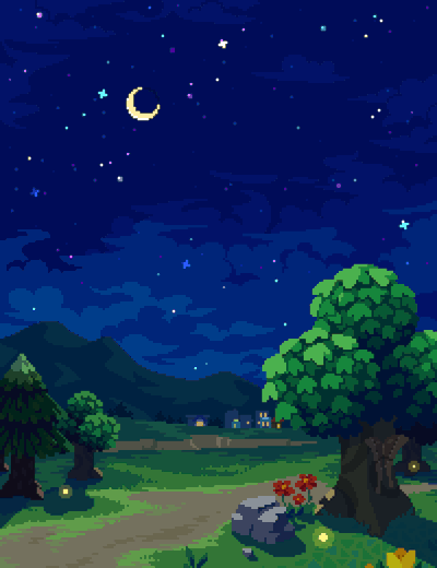 Forest With Glittering Night Sky GIF | GIFDB.com