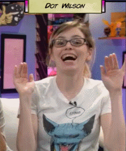 Four Eyed Smiley Girl Waving Hello Meme GIF | GIFDB.com
