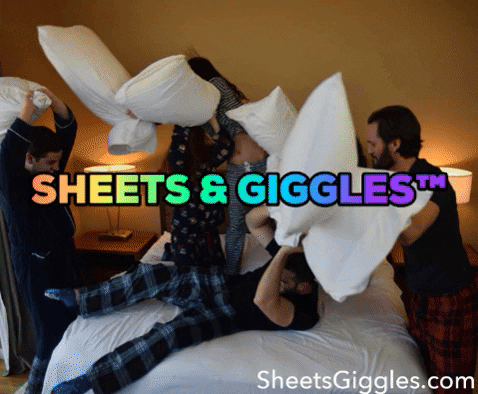 Friends Pillow Fight Sheets And Giggles GIF | GIFDB.com