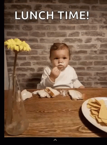 Funny Baby Lunch Time GIF | GIFDB.com