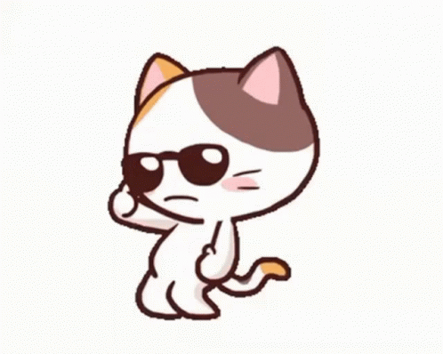 Funny Cartoon Cat With Glasses GIF | GIFDB.com