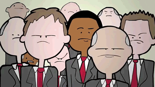 Funny Cartoon Men In Suit GIF | GIFDB.com