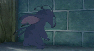 Funny Cartoon Stitch Bumping Head GIF | GIFDB.com
