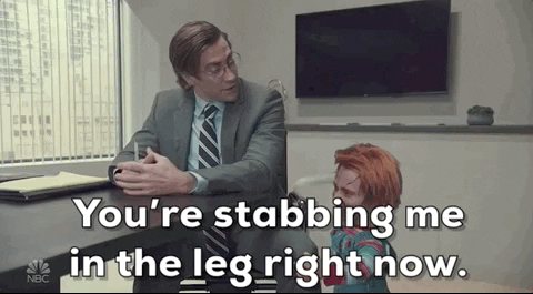 Funny Chucky Stabbing Jake Gyllenhaal GIF | GIFDB.com