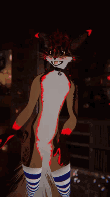 Furry With Luminous Gloves Dancing GIF | GIFDB.com