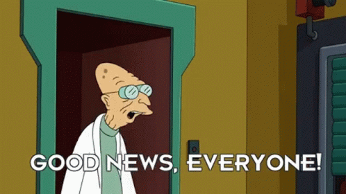 Futurama Professor Farnsworth Good News GIF | GIFDB.com