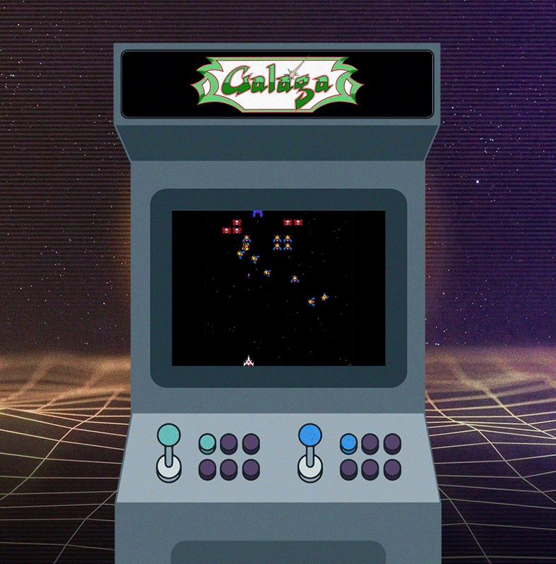 Galaga Arcade Machine Art GIF | GIFDB.com