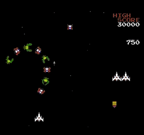 Galaga Ship Missile Hits GIF | GIFDB.com