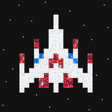 Galaga Spaceship 80s Glitter GIF | GIFDB.com
